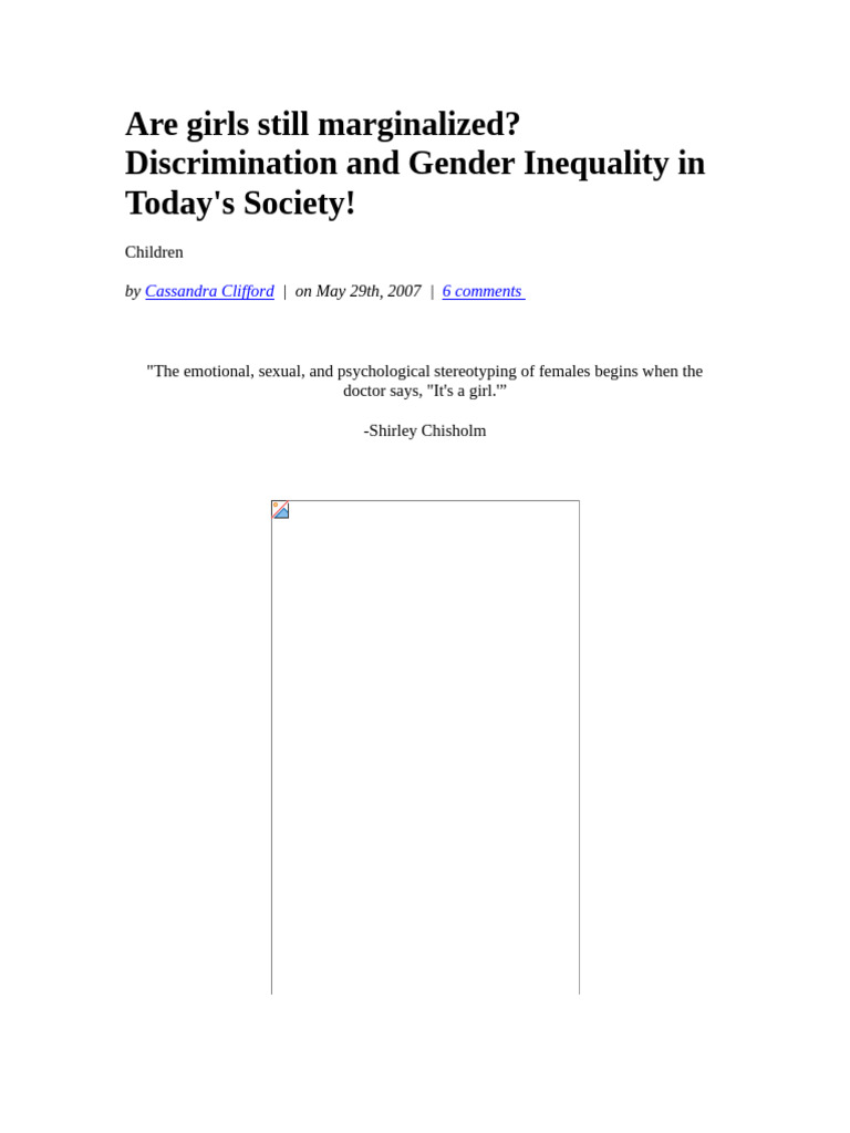 Are Girls Still Marginalized | PDF | Female Genital Mutilation | Gender ...