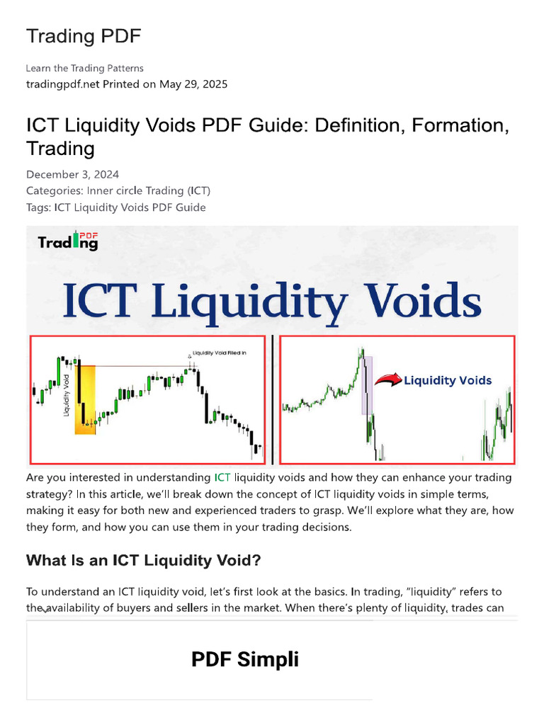 ICT Liquidity Voids PDF Guide_ Definiti.. | PDF