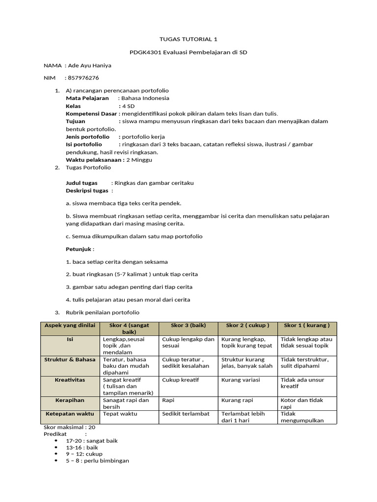 TT1 evaluasipembelajarandiSD | PDF