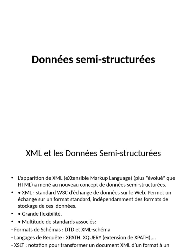 Données semi-structurées (1) (1) | PDF | XML | Langage de balisage