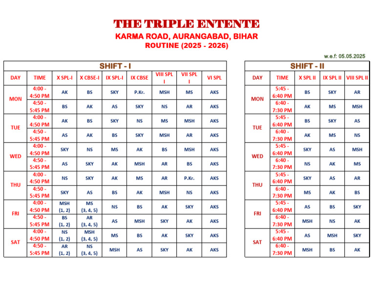 2025 School Routine Schedule | PDF