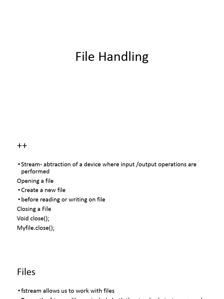 File Handlingpptx - 250526 - 043141 | PDF | Computer Libraries | Computer Programming