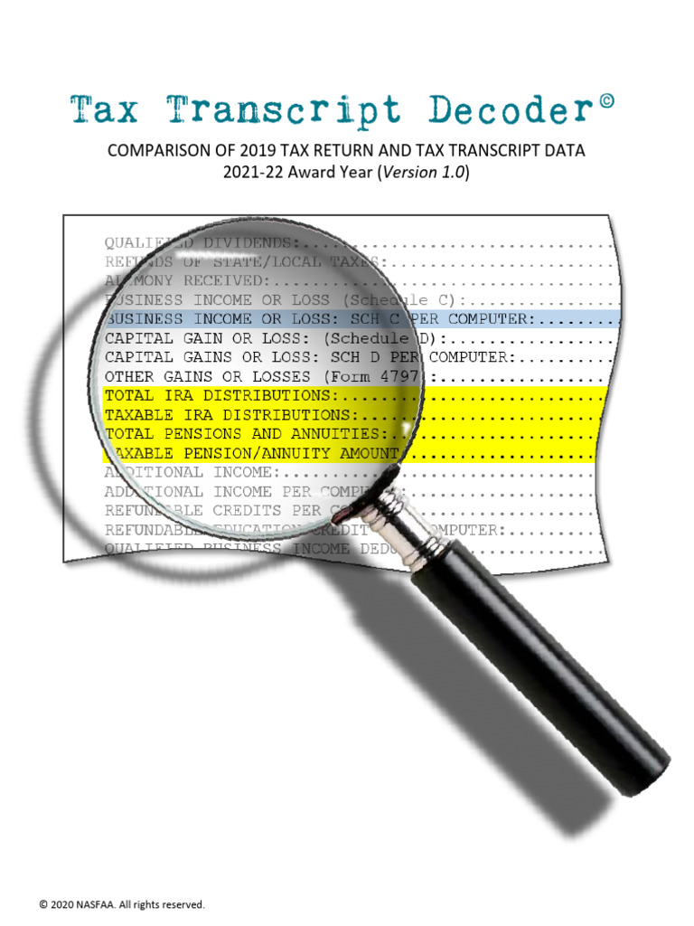 2021-22 Tax Transcript Decoder | PDF | Irs Tax Forms | United States Law
