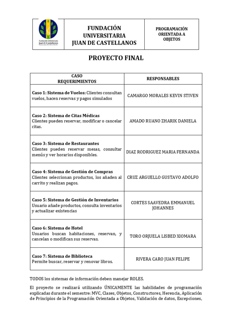 Proyecto Final POO | PDF | Programación orientada a objetos | Programación de computadoras