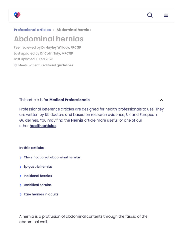 Abdominal Hernia_ Types and Classification _ Doctor | PDF | Diseases ...