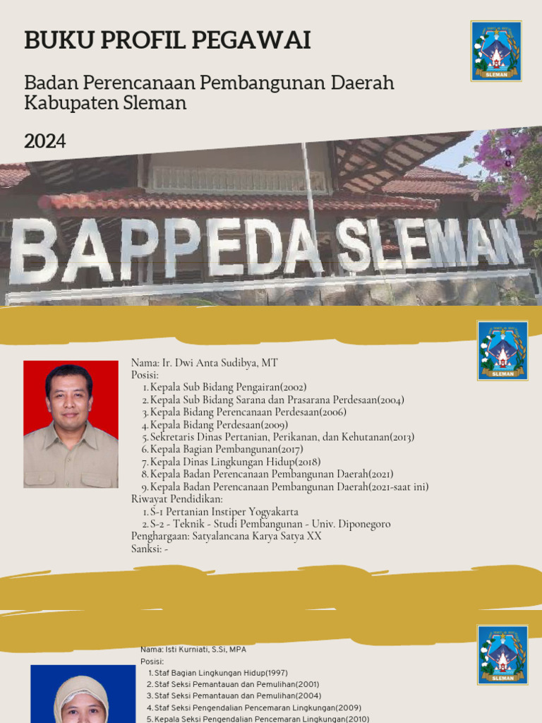 Profil Pegawai Bappeda Sleman 2024 | PDF