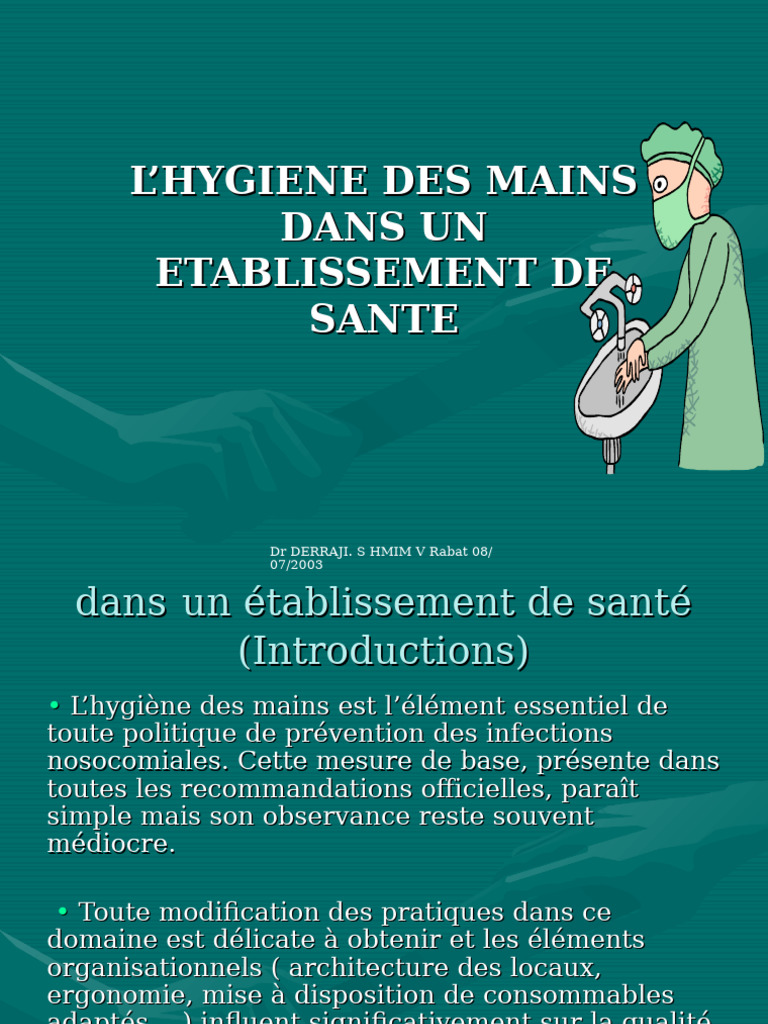 Promotion de l'hygiène des mains en santé | PDF | Hygiène des mains ...