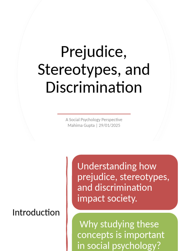 Prejudice Stereotypes Discrimination | PDF | Prejudices | Stereotypes