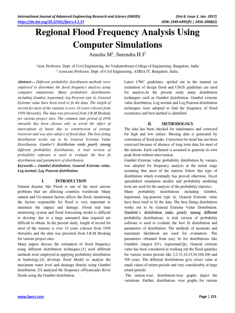 Regional Flood Frequency Analysis Using 2c070431 | PDF | Flood | Standard Deviation