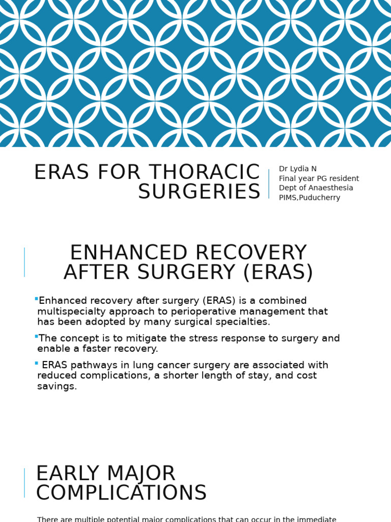 ERAS For Thoracic Surgeries | PDF | Heart | Lung