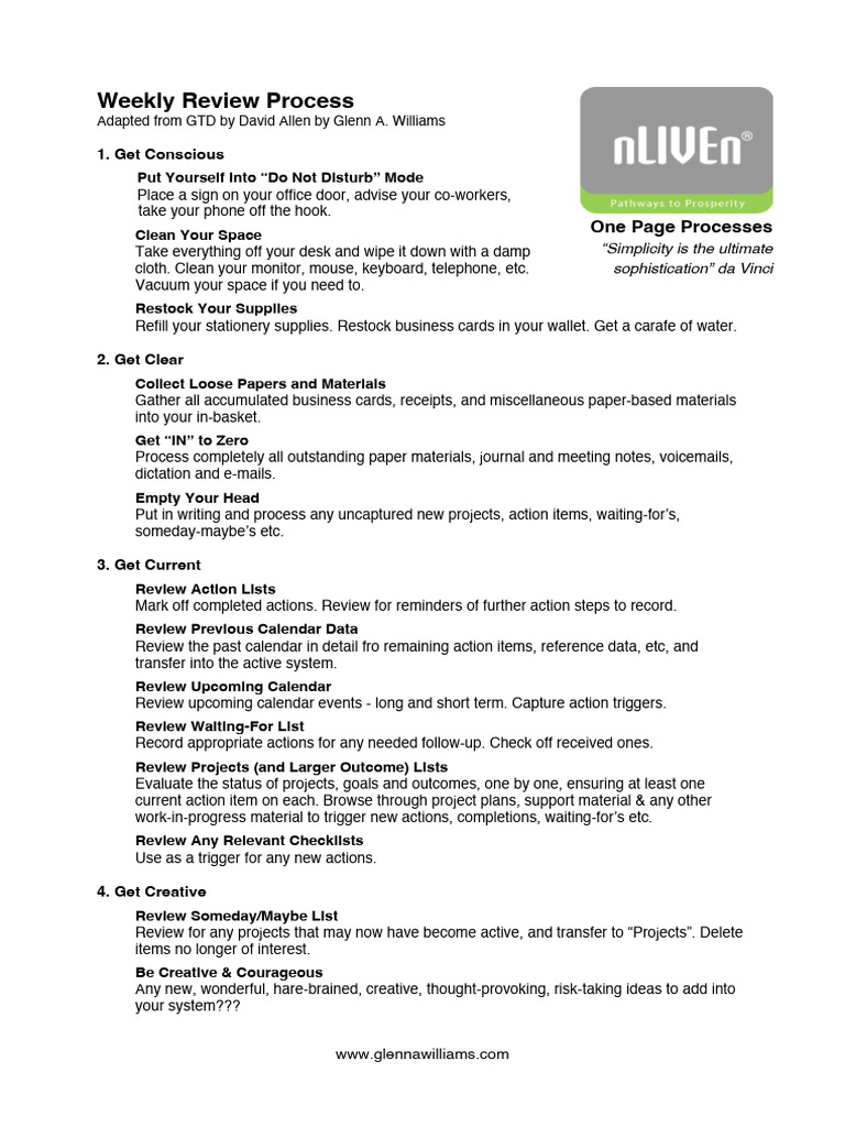 Weekly Review Process | PDF