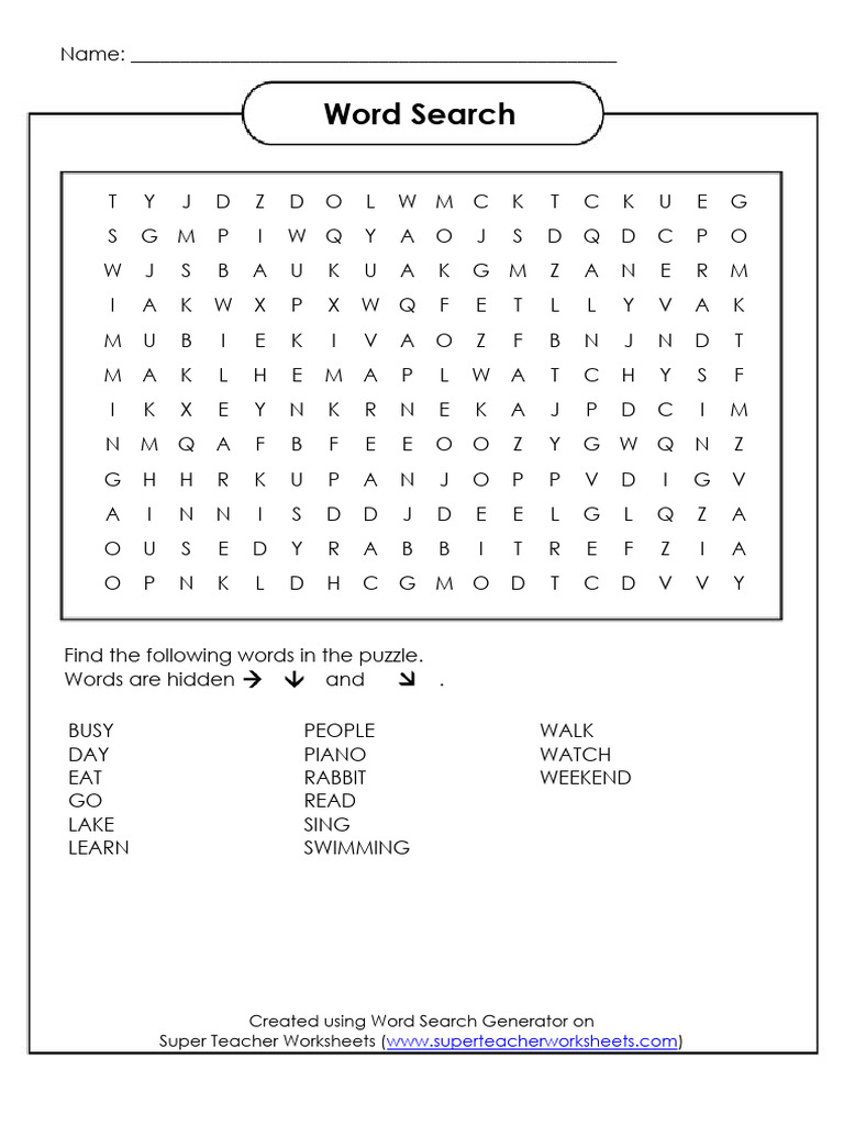 Super_Teacher_Worksheets_Word_Search YEAR 2 C | PDF | Word Search ...