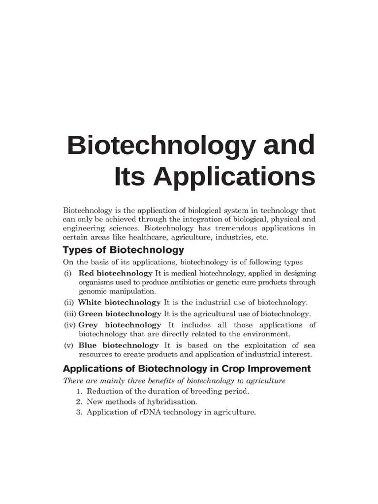 Biotechnology and Its Applications (Project File) | PDF