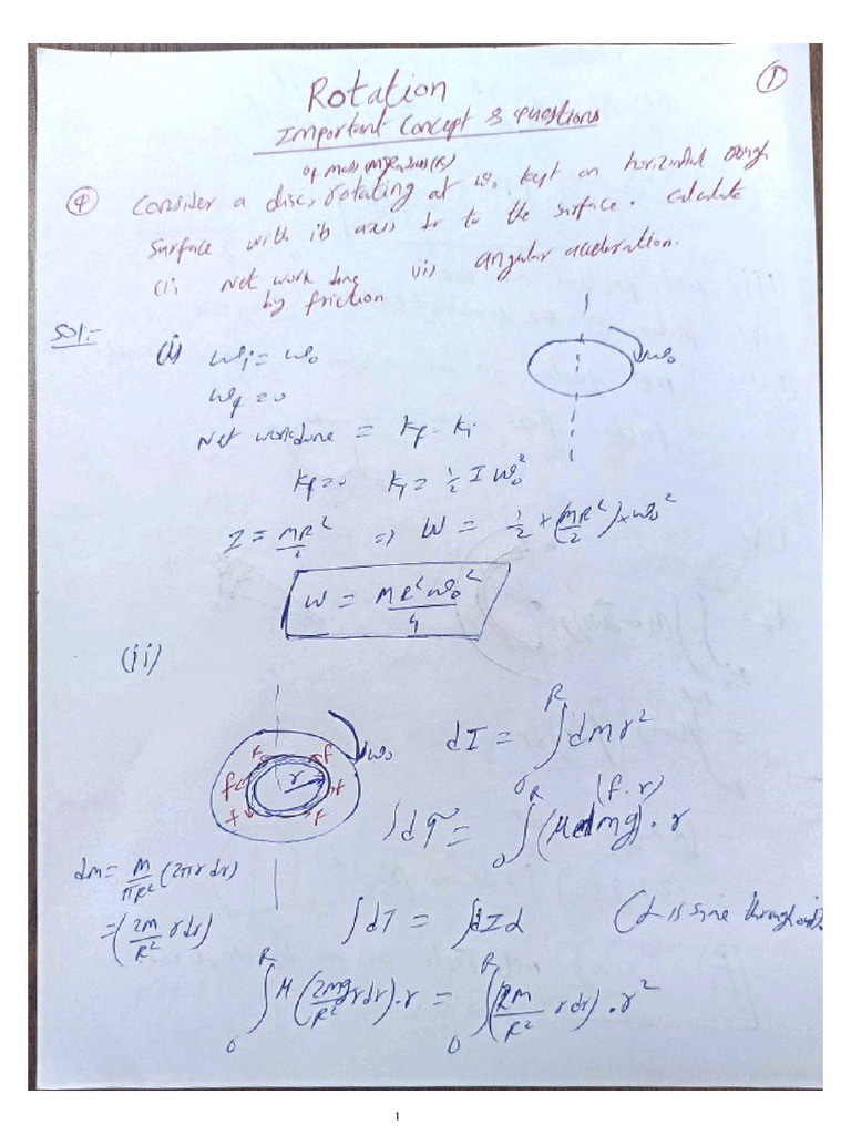 Rotation Conceptual Questions | PDF