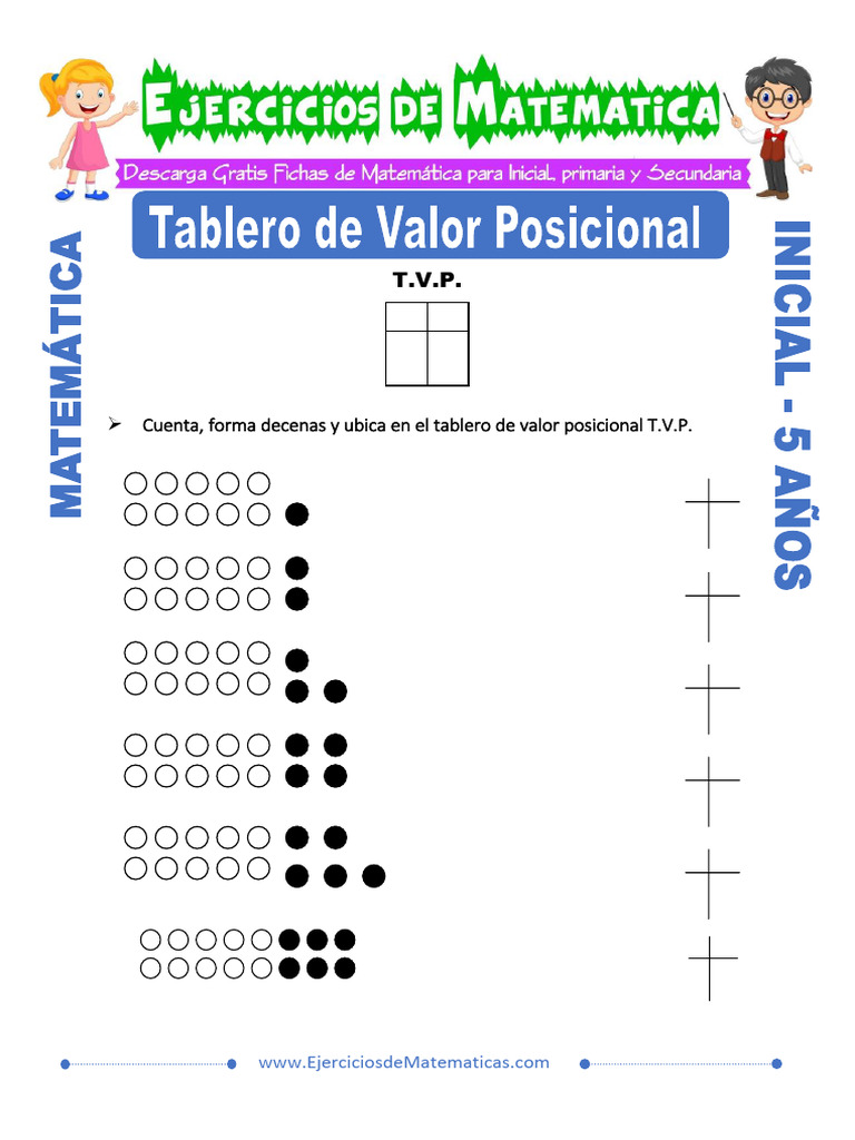 Ejercicios de Tablero de Valor Posicional para Niños de 5 Años | PDF