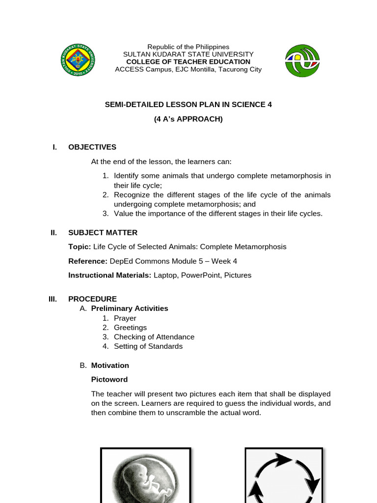 Lesson Plan in Science 4 (4as) | PDF | Cognition