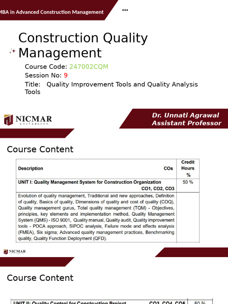 Quality Improvement Tools in Construction | PDF | Six Sigma | Standard ...