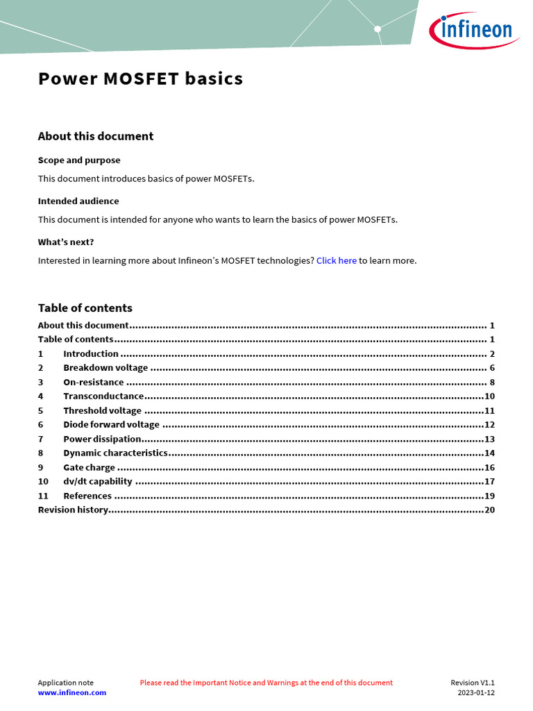 Power MOSFET Basics Overview | PDF | Bipolar Junction Transistor | Mosfet