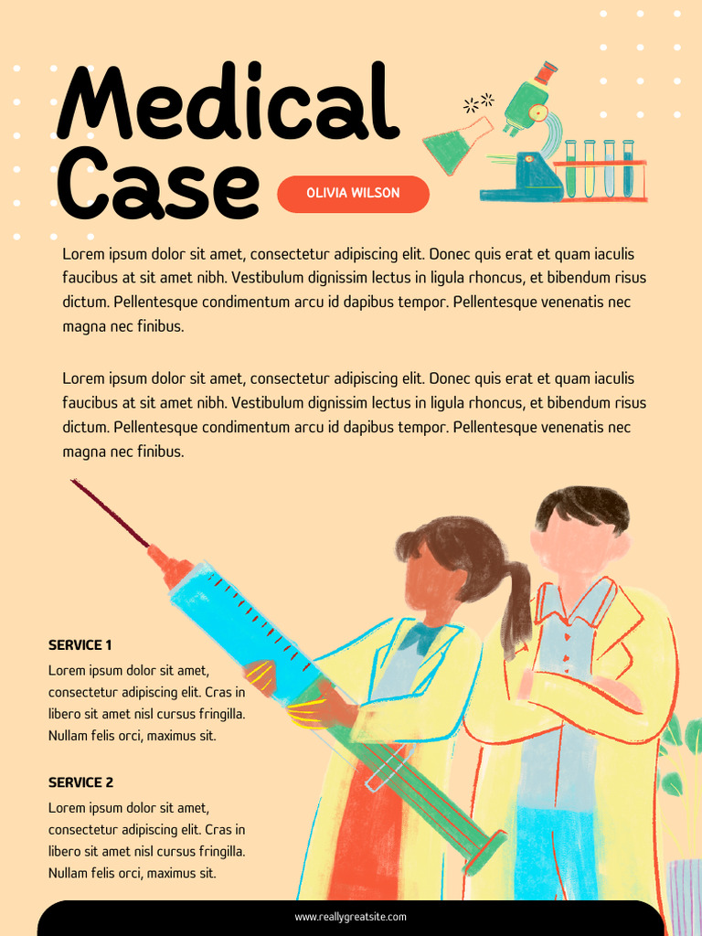 Orange Black Illustrative Modern Medical Case A4 Document | PDF