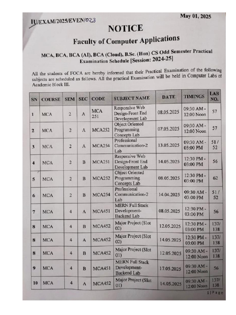 FOCA External Practicals Notice For Students-1 | PDF | Software Development | Computer Programming
