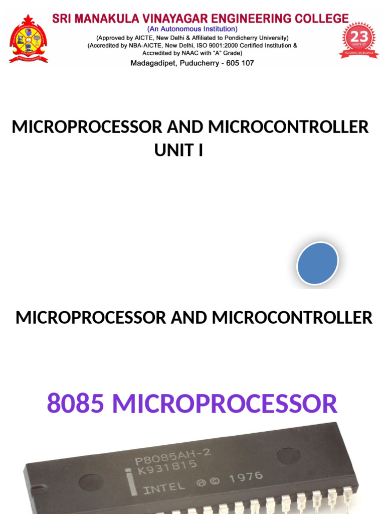 MPMC PPT Unit 01 15.03.2024 | PDF | Input/Output | Central Processing Unit