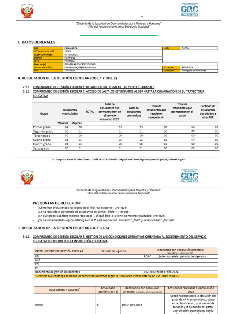 Iga 2023 | PDF | Enseñando | Evaluación