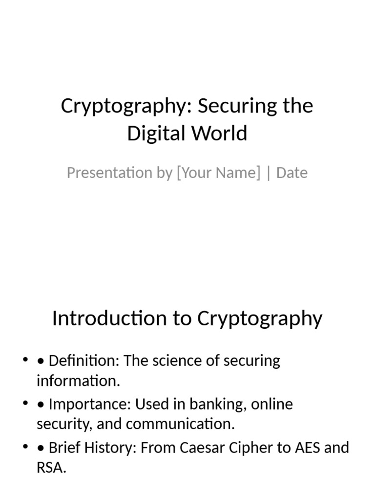 Cryptography Presentation | PDF