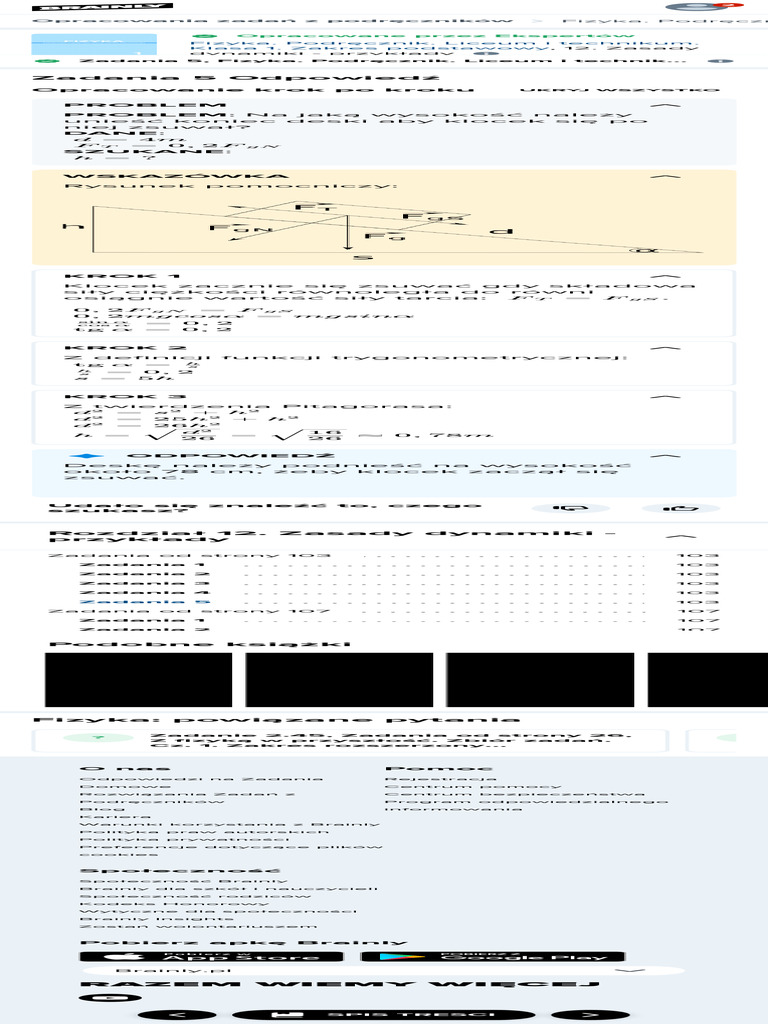 Zadania 5, strona 103, Fizyka. Podręcznik. Liceum i technikum. Klasa 1. Zakres podstawowy ...