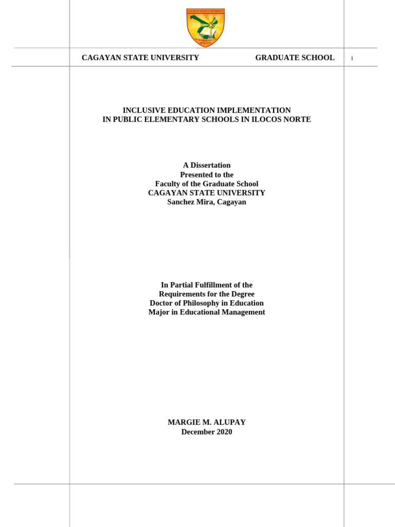 Alupay | PDF | Inclusion (Education) | Teachers