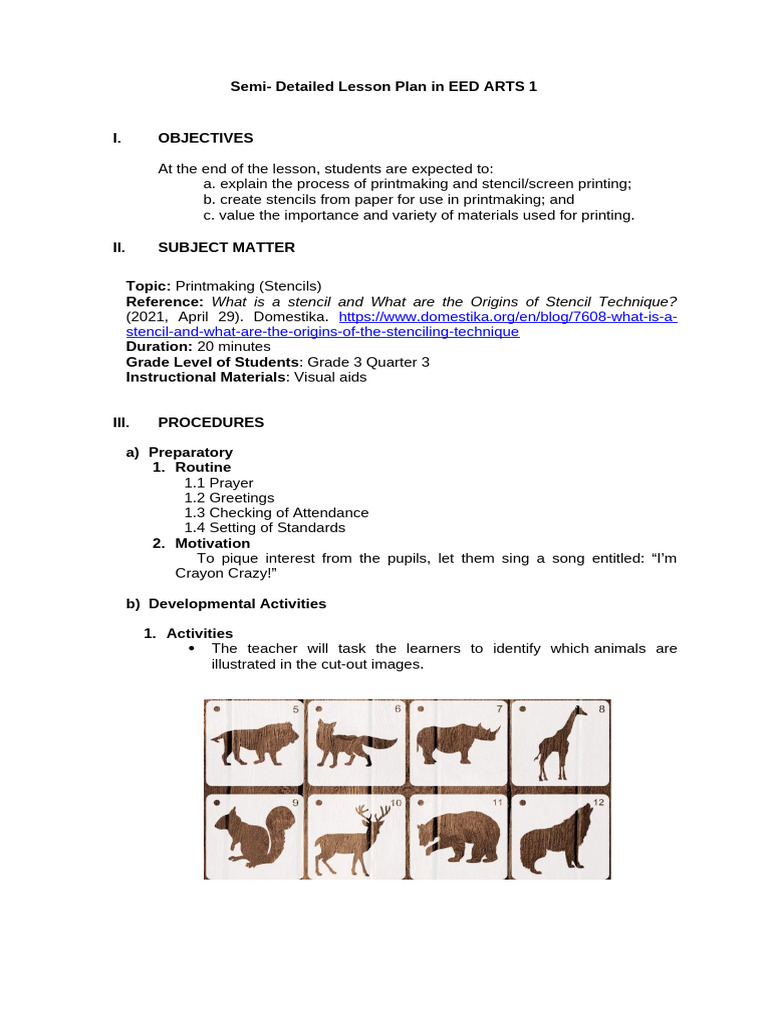 Lesson Plan Format 2022 | PDF | Printmaking | Graphic Design