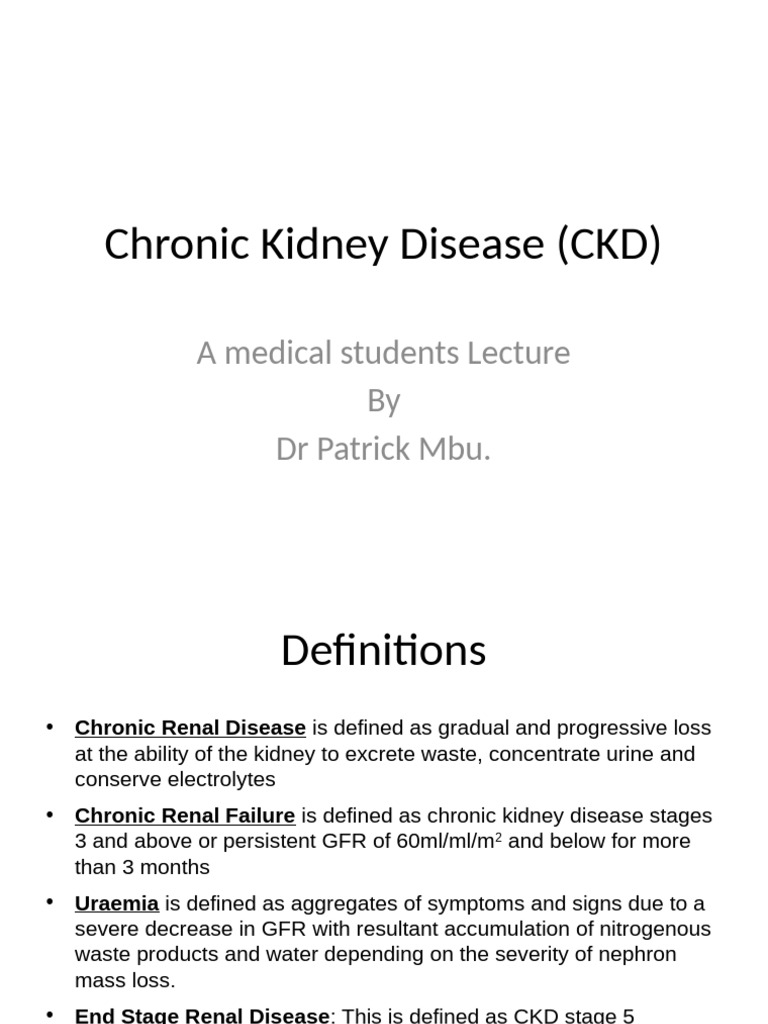 Understanding Chronic Kidney Disease (CKD) | PDF | Chronic Kidney ...