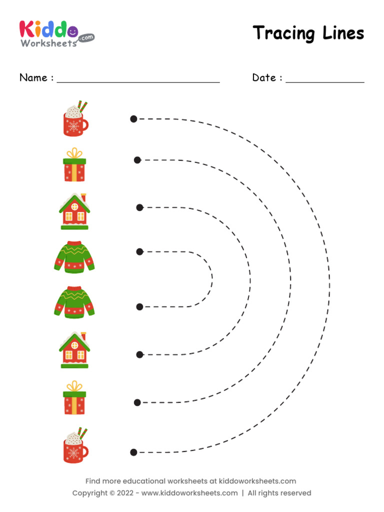 Tracing Lines Christmas Worksheet | PDF