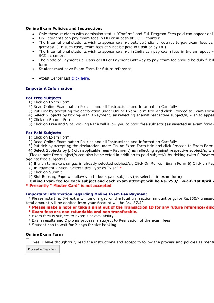 Online Exam Policies and Instructions | PDF | Payments | Fee