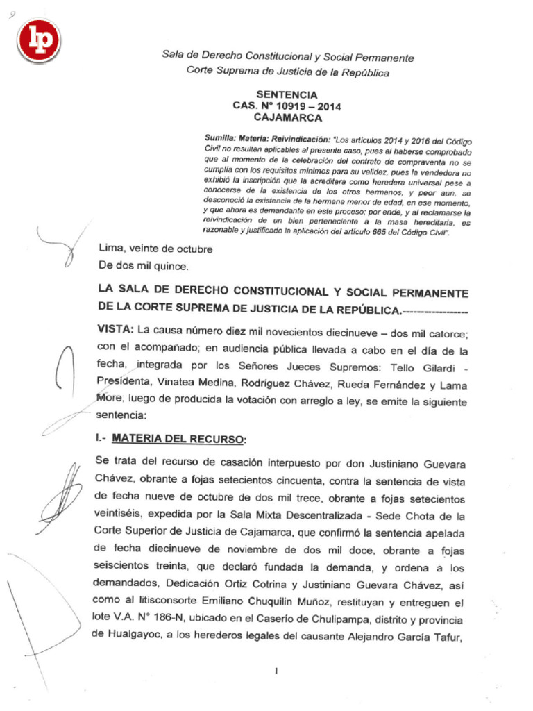 Casacion 10919 | PDF