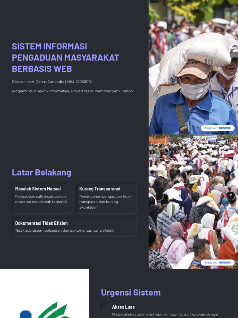 Sistem Informasi Pengaduan Masyarakat Berbasis Web | PDF