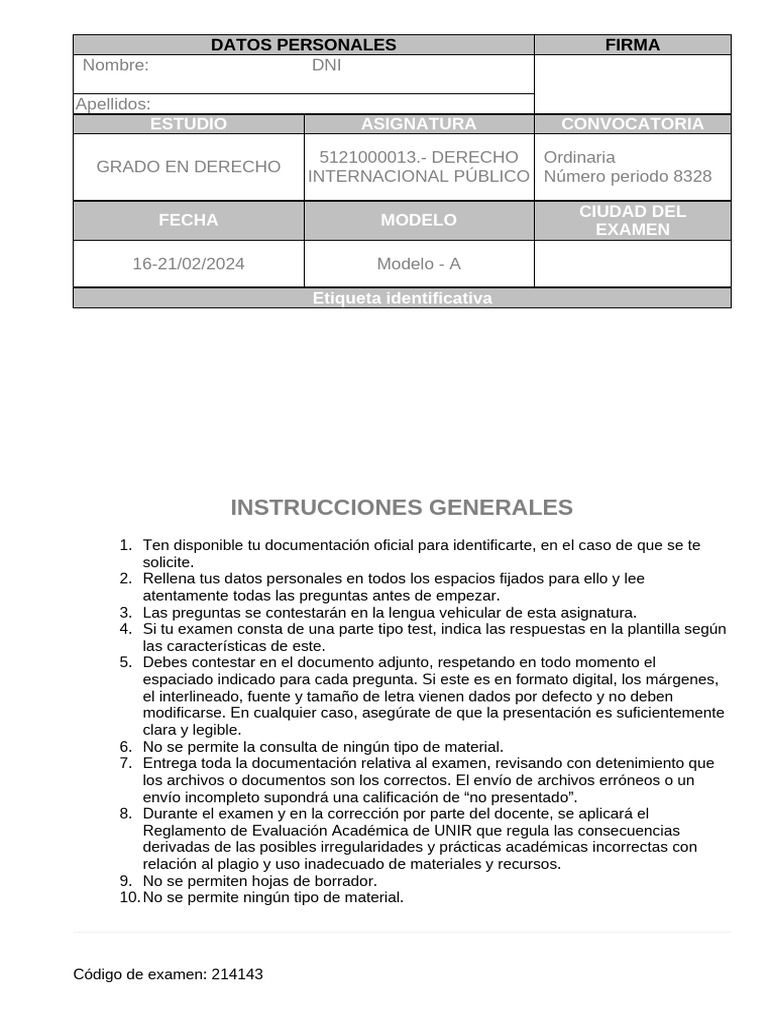 Examen Dipu 2024 Feb A | PDF | Zona económica exclusiva | Judicaturas