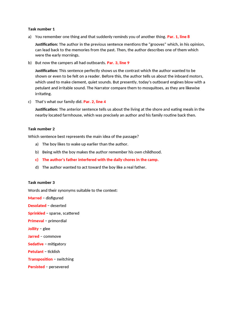 Once More To The Lake - Homework | PDF