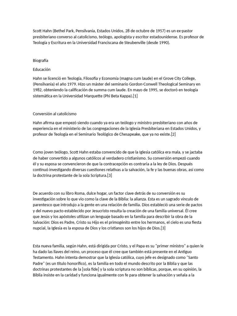 Scott Hahn: Teólogo y Converso Católico | PDF | Religiones abrahámicas ...