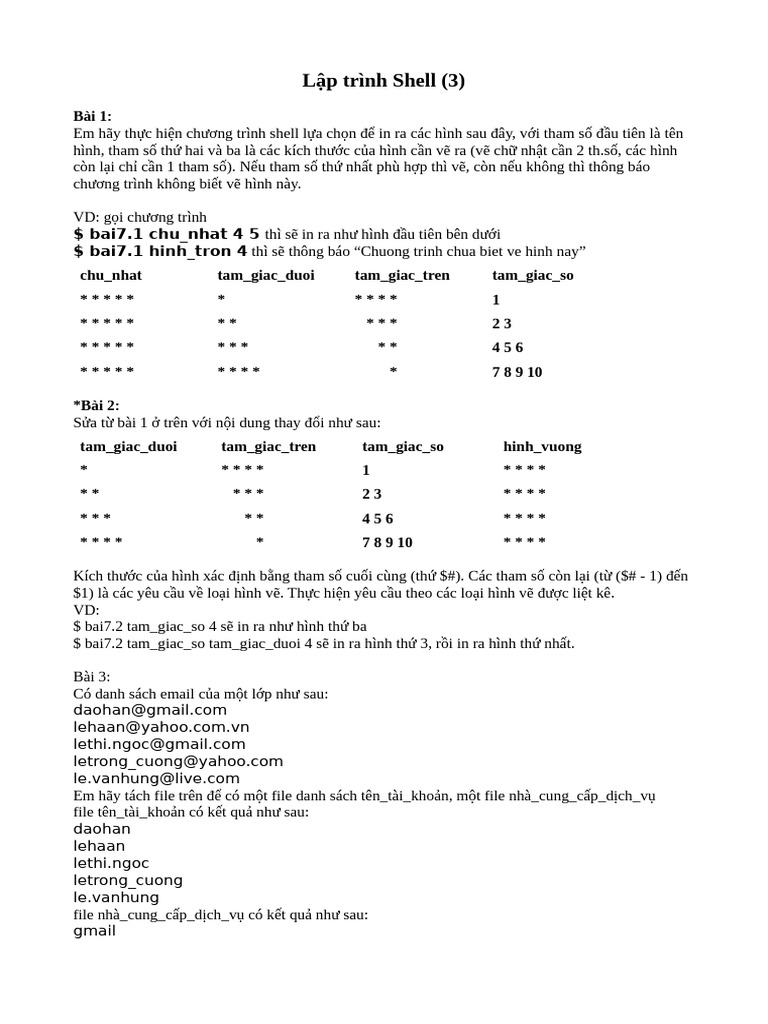 Bài 6 (c) Lập trình Shell | PDF
