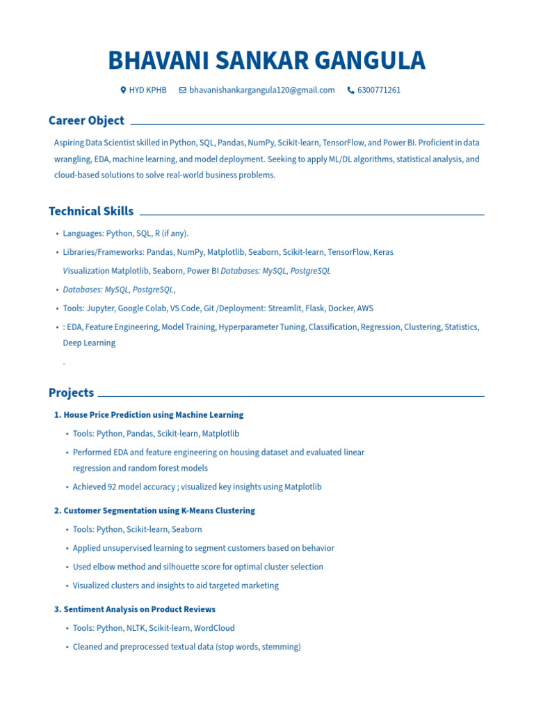 RenderCV Classic Theme 7 | PDF