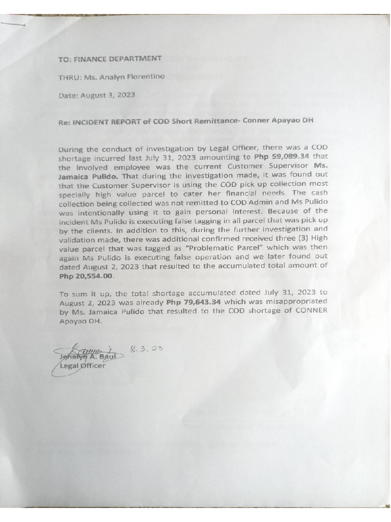 Ir Cod Shortage Jamaica Pulido | PDF
