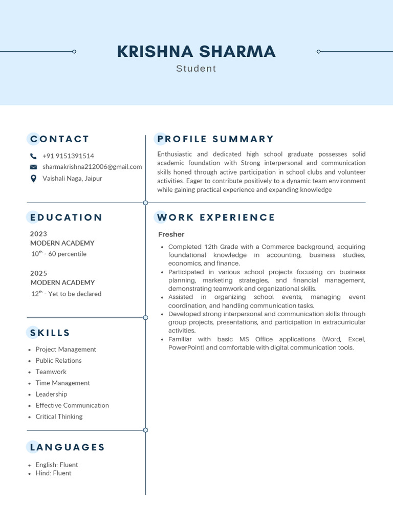Krishna Sharma Resume. | PDF