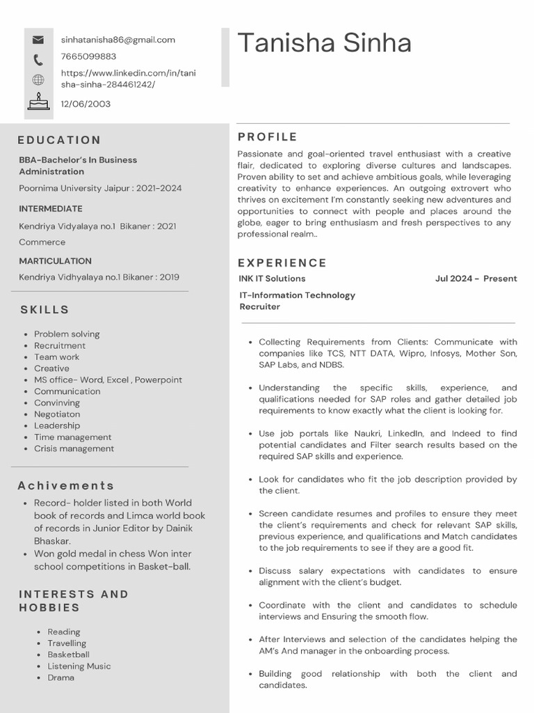 Tanisha CV 2 | PDF