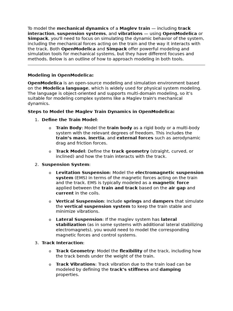 Maglev Train Dynamics Modeling Guide | PDF | Force | System