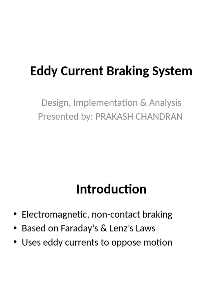 Eddy Current Braking Presentation | PDF