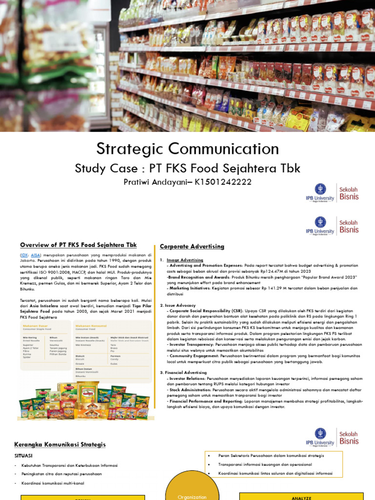 Strategic Communication - PT FKS Food | PDF