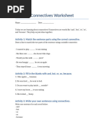 Connectives Practice Worksheet | PDF