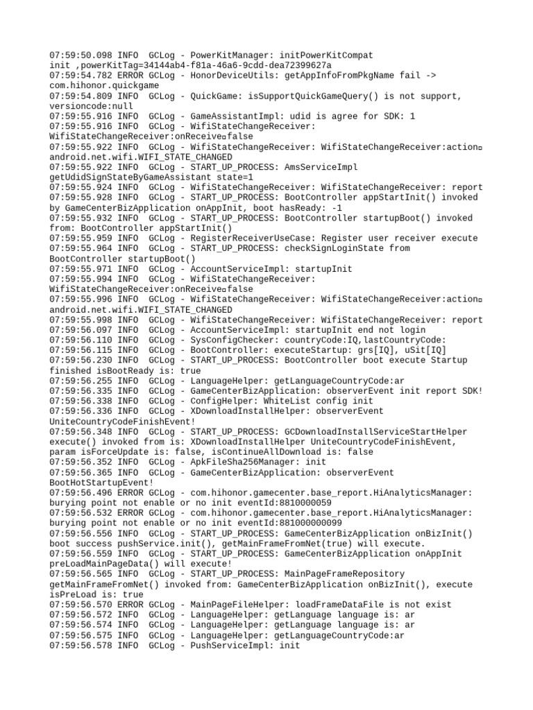 GameCenter Initialization Log Analysis | PDF | Computing | Software