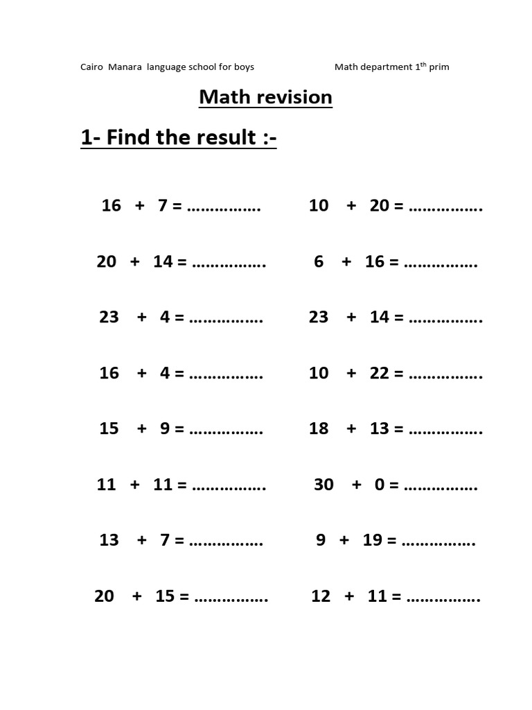 Math Revision | PDF