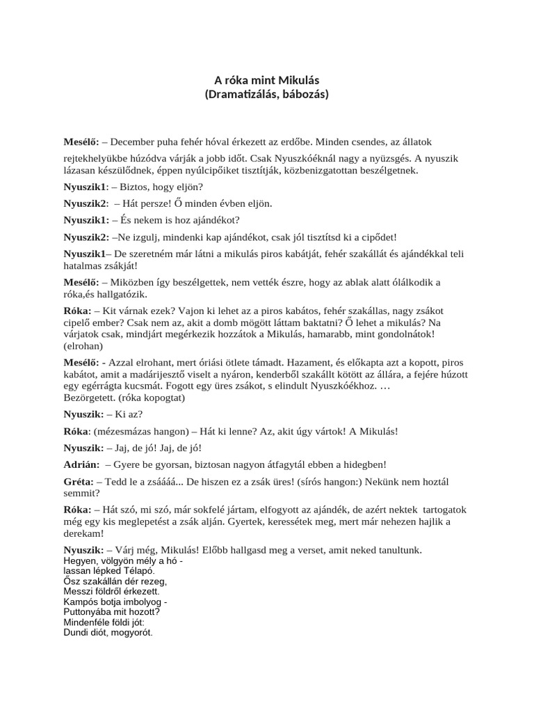 A Róka Mint Mikulás | PDF